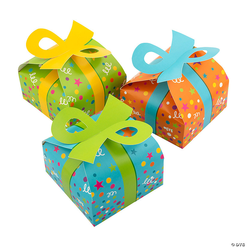3D Birthday Gift Boxes with Bow - 12 Pc. | Oriental Trading