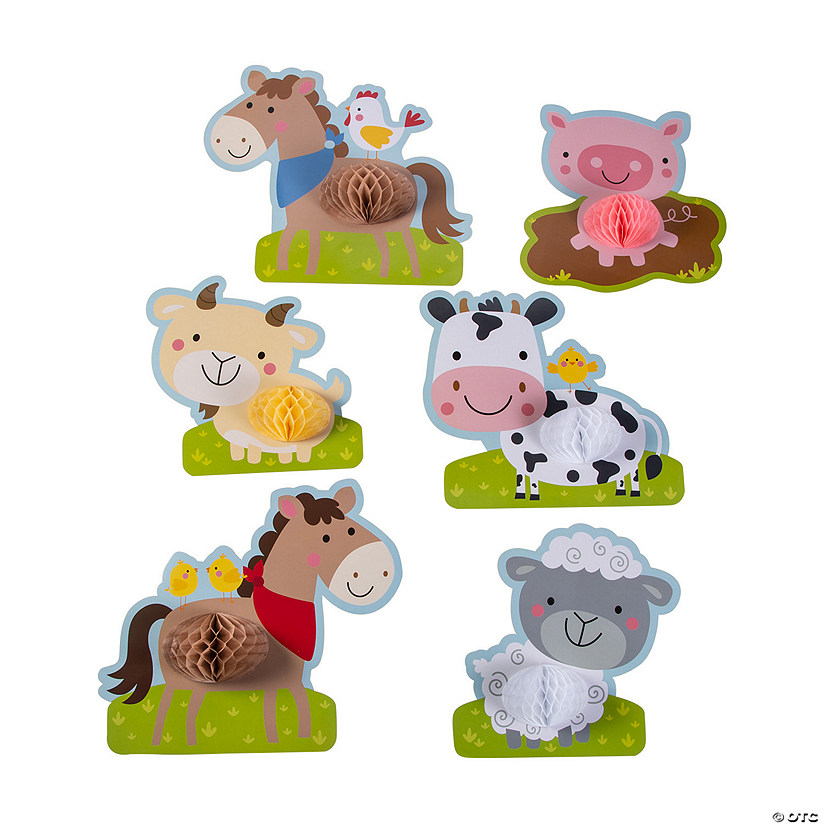 3D Farm Party Tissue Cutouts - 6 Pc.