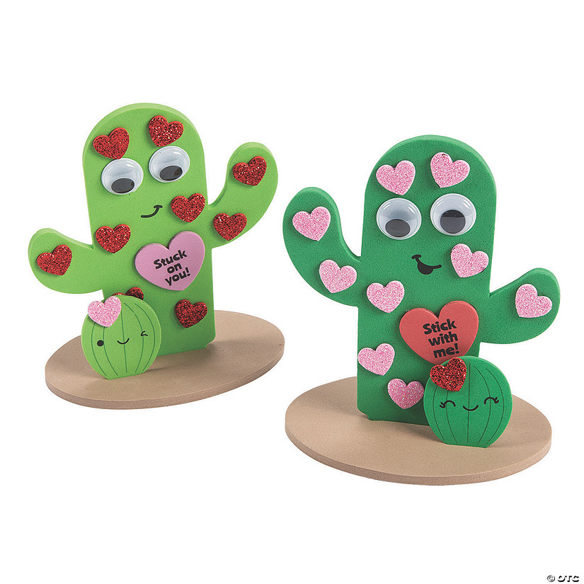 3D Valentine Cactus Craft Kit - Makes 12 | Oriental Trading