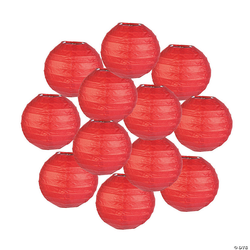 4 1/2" Mini Red Hanging Paper Lanterns - 12 Pc. - Discontinued
