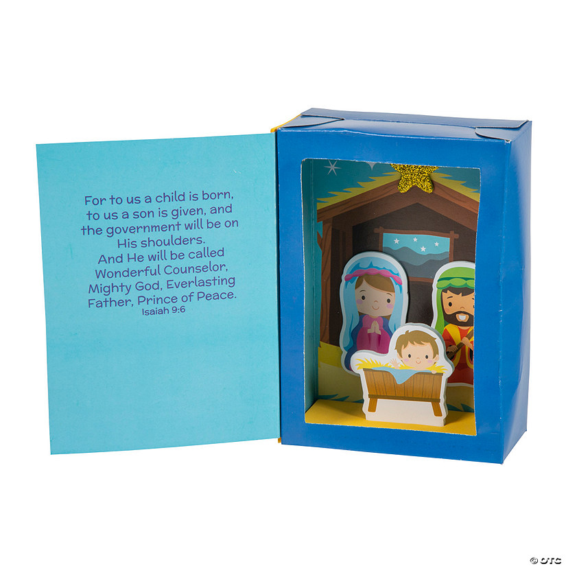 4 1/4" x 6" 3D Nativity Book Shadow Box Craft Kit - Makes 12