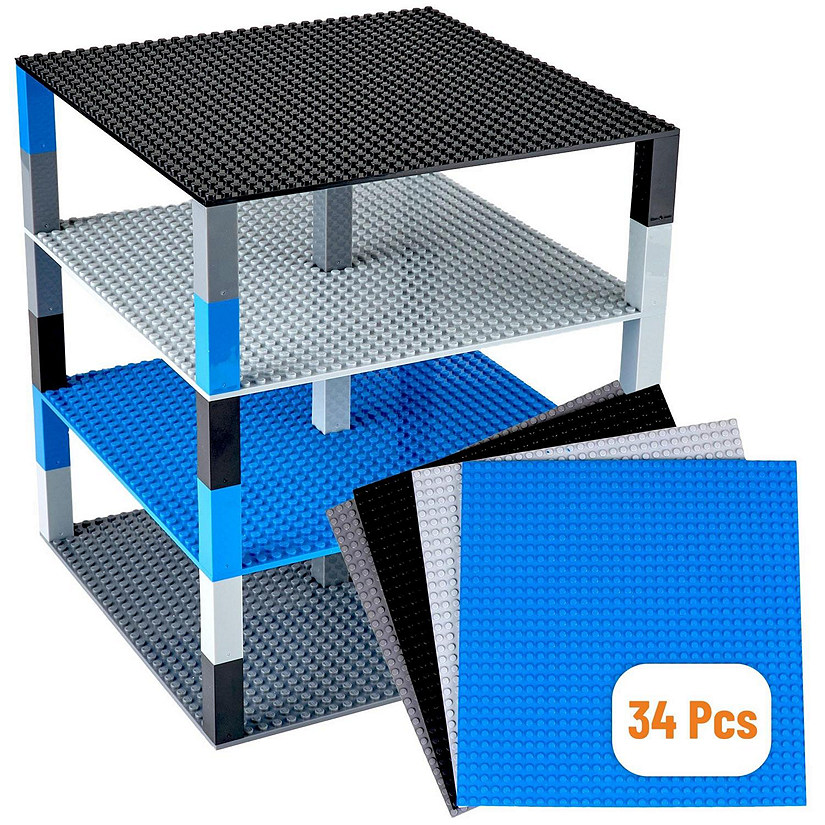 4 Pack Stackable Baseplates 10x10 in, 32x32 Studs, Compatible with ...