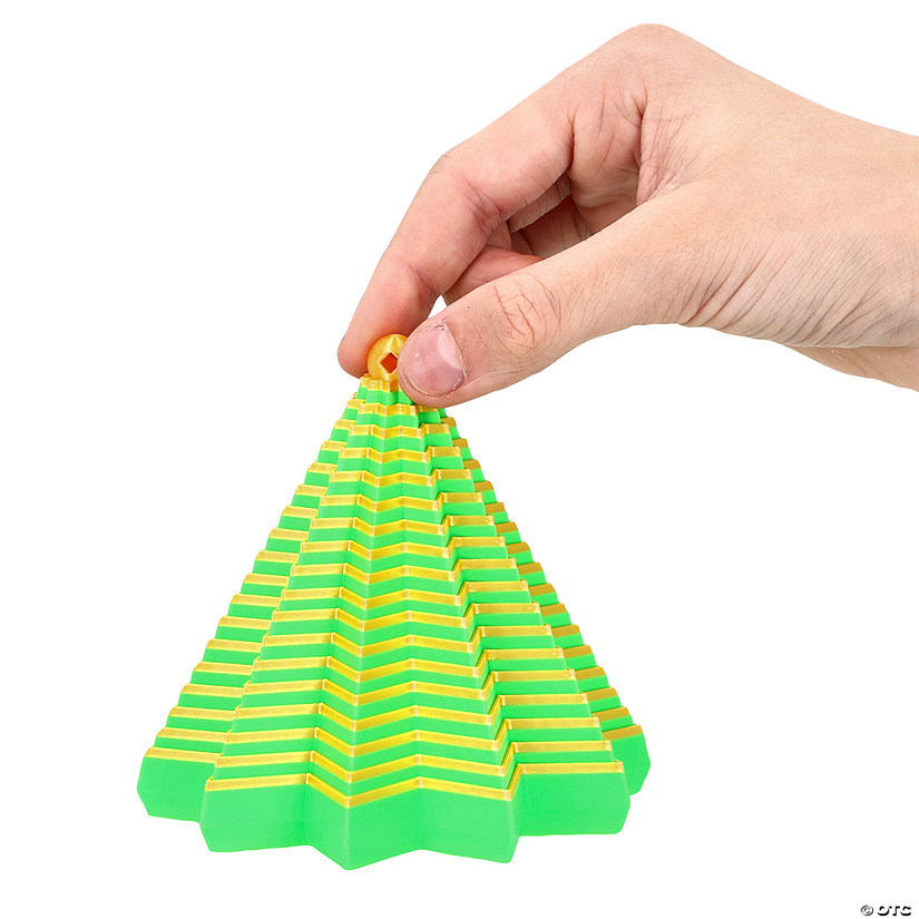 4" x 4" 3D-Printed Collapsable Christmas Tree Plastic Fidget Toy ...