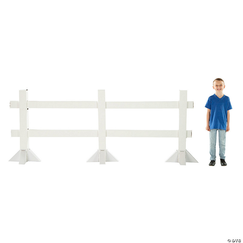 40" White Split Rail Fence Cardboard Stand-Up