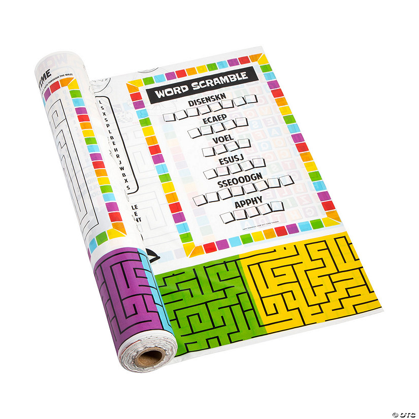 40" x 100 ft. Board Game VBS Activity Plastic Tablecloth Roll ...