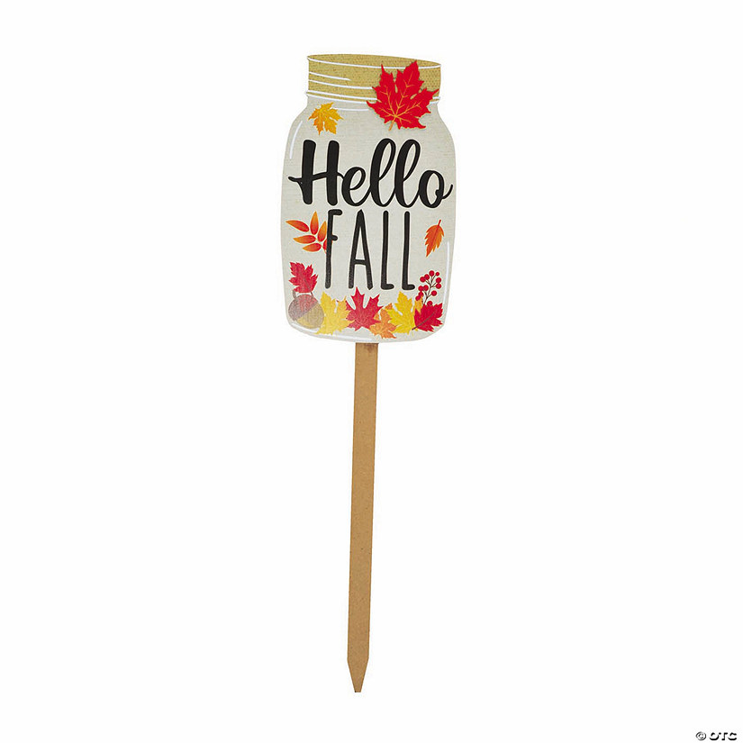 43" Hello Fall Jar-Shaped Harvest Yard Sign | Oriental Trading