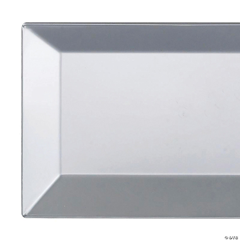 5.5" x 8.5" Silver Rectangular Plastic Dessert Plates (60 Plates ...