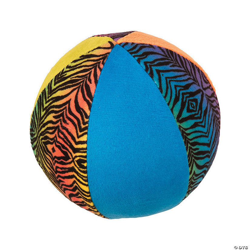 5" Inflatable Plush Neon Animal Print Balls - 4 Pc. | Oriental Trading