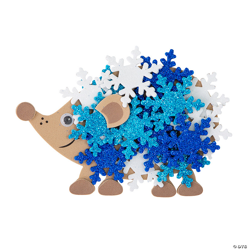 5" x 3 1/2" Winter Snowflake Hedgehog Magnet Craft Kit - Makes 12