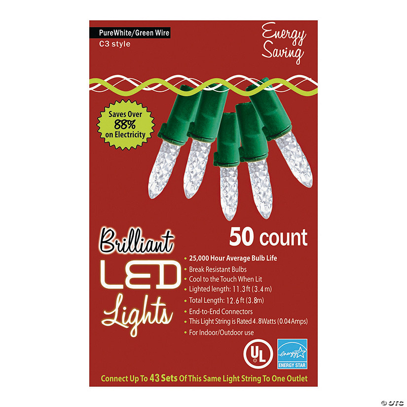 50-Count C3 LED Clear Holiday String Lights | Oriental Trading