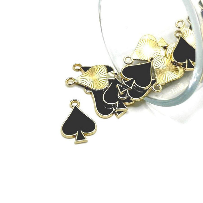 50 Pcs Black Playing Card Spade Charms | Oriental Trading