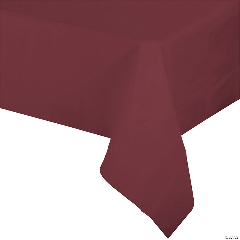 54" x 108" Burgundy Rectangular Disposable Plastic Tablecloths (96 ...