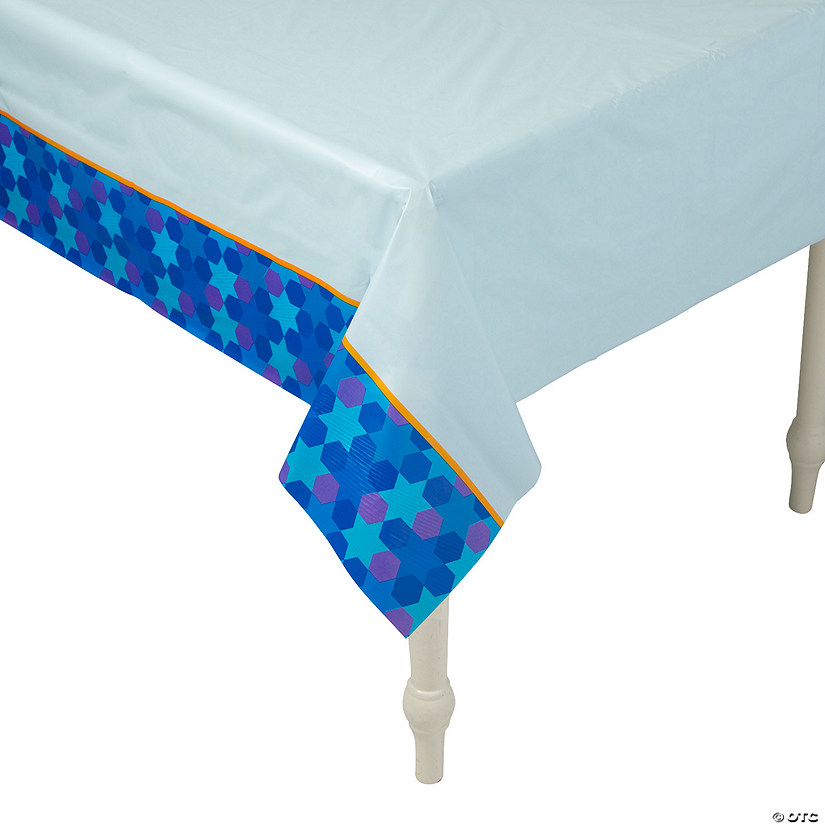 54" x 108" Star of David Rectangle Plastic Tablecloth | Oriental Trading