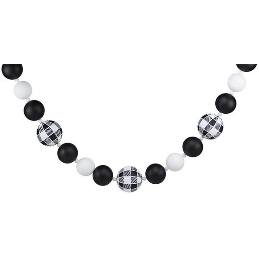 6' Check Ball Garland: Black/White | Oriental Trading