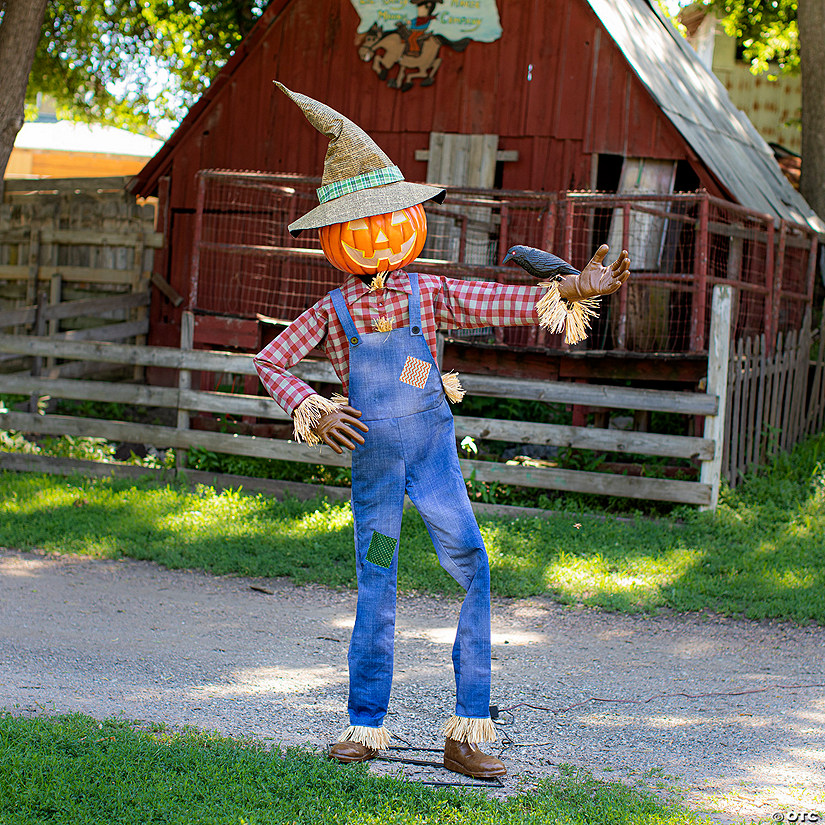 6 Ft. Animated Light-Up Talking Whimsical Jack-O'-Lantern Scarecrow ...