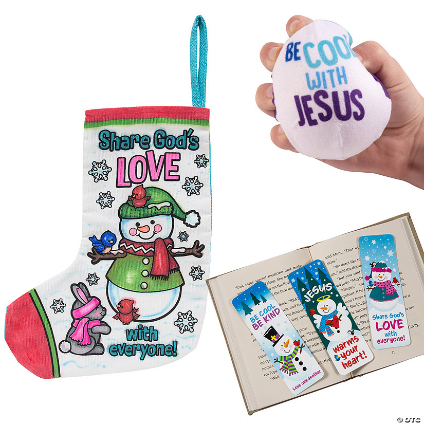 72 Pc. Religious Winter Multicolor Stocking Stuffer Kit for 24