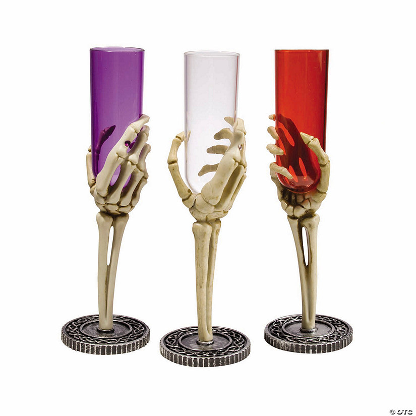 9-3/4" Bulk 48 Pc. Skeleton Hand Fluted Plastic Glasses | Oriental Trading