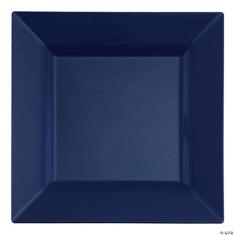 9.5" Midnight Blue Square Plastic Dinner Plates (40 Plates) | Oriental ...