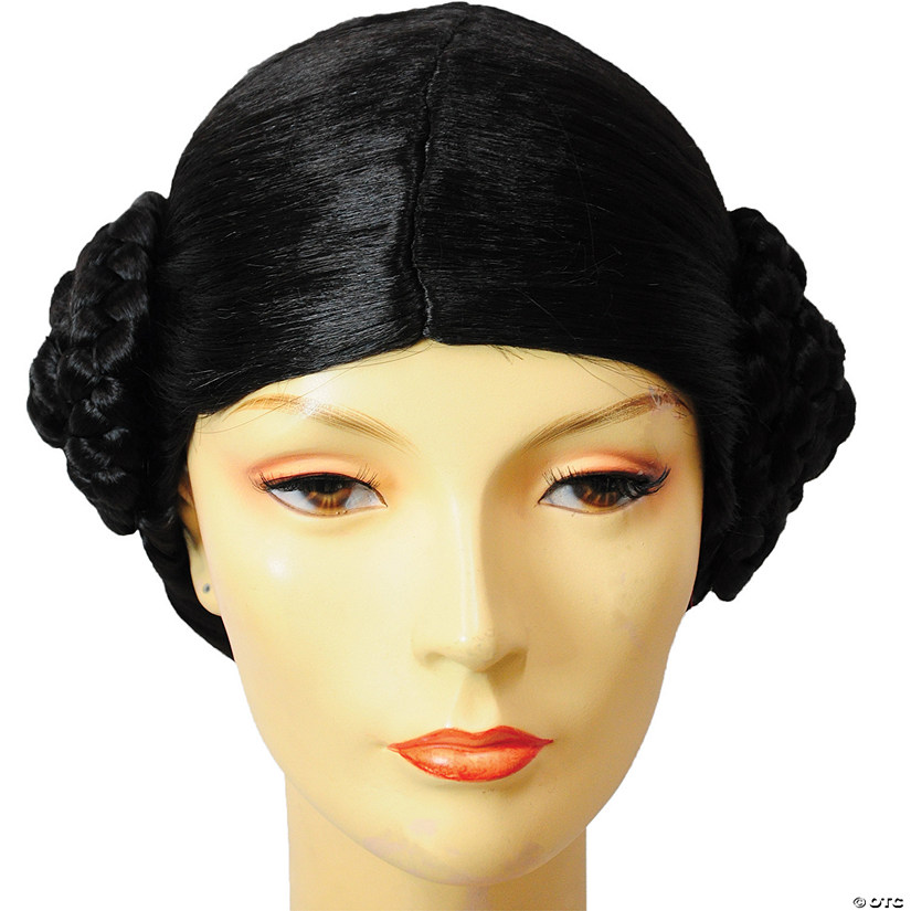 Adults Dark Brown Wig with Side Buns
