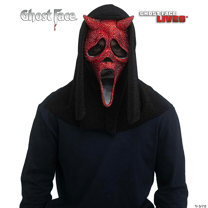 Adults Ghost Face® Red Rhinestone Bling Devil Face Full Mask - One Size ...