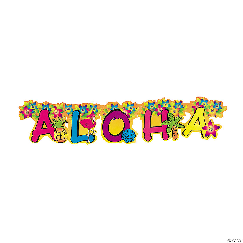 Aloha Cardboard Jointed Banner | Oriental Trading