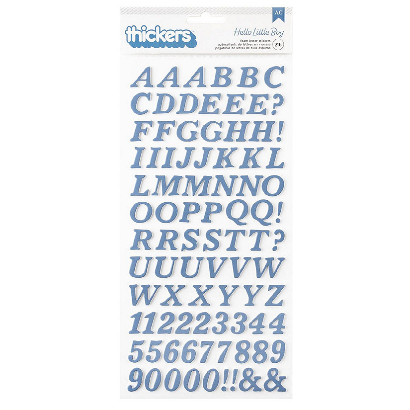 American Crafts Hello Little Boy Thickers Stickers 216/Pkg-Alpha ...