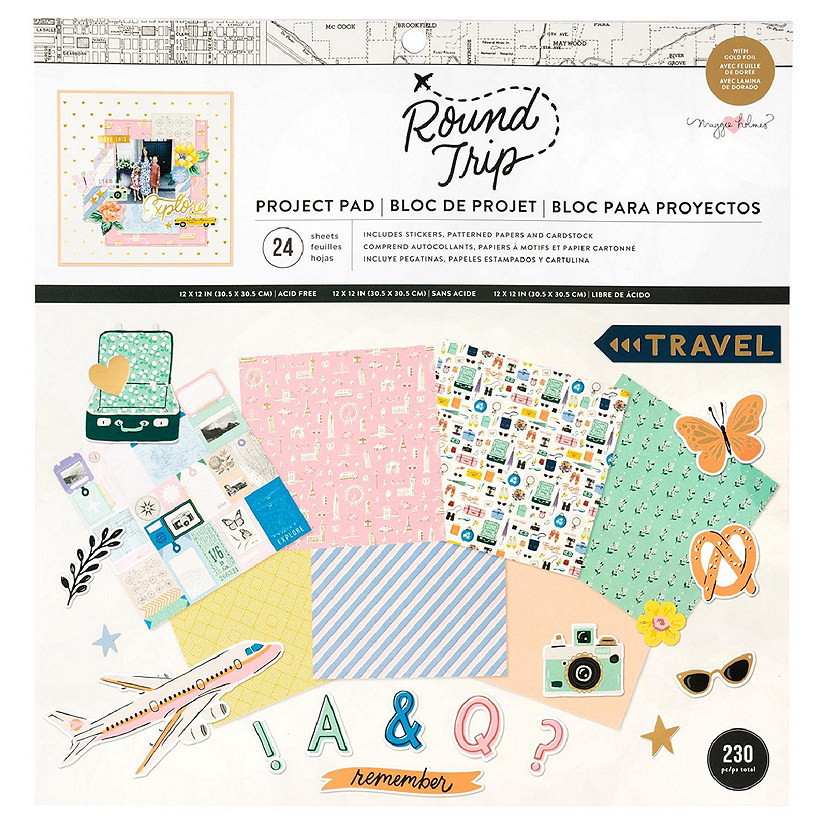 American Crafts Project Pad 12"X12" 24/Pkg-Round Trip | Oriental Trading