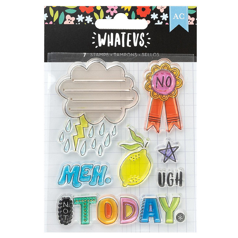 American Crafts Whatevs Clear Stamps-7/Pkg | Oriental Trading