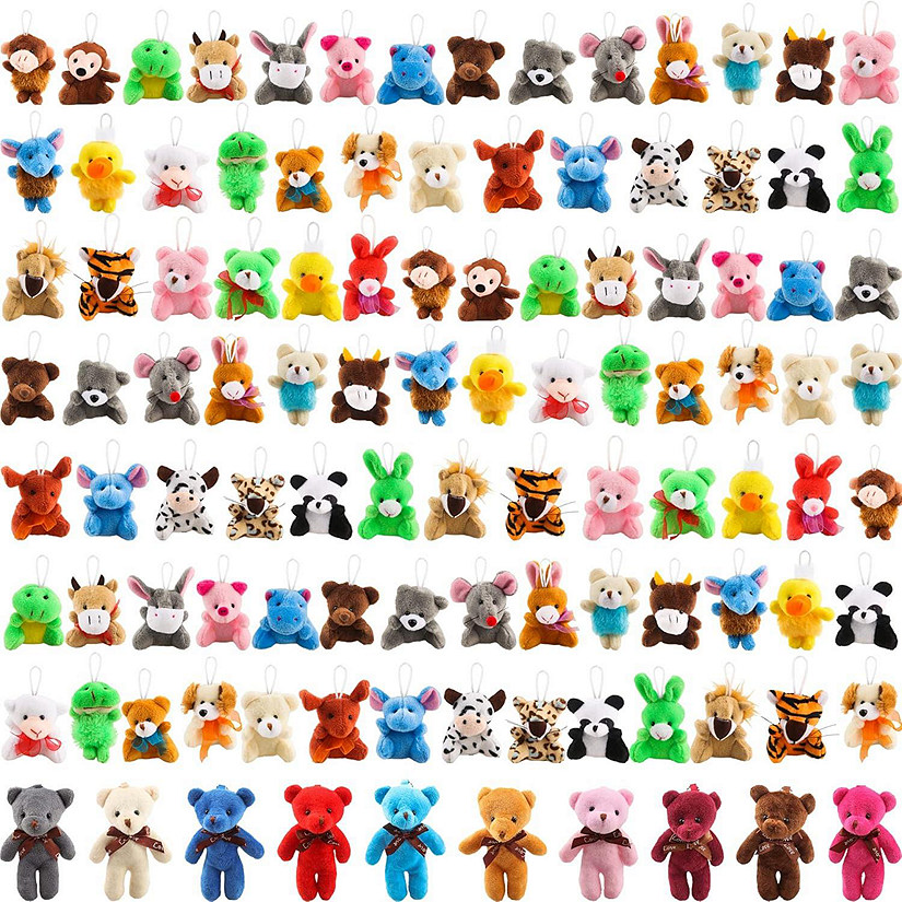 AMITY 106 Packs Multicolor Small Plush Teddy Bear Animals | Oriental ...