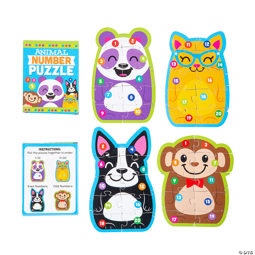Animal Number Puzzles – 12 Puzzles - Discontinued