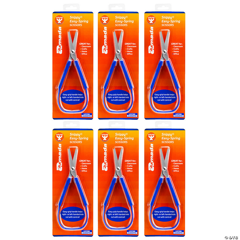 Armada Snippy Easy Spring Loop Scissors, Blunt Tip, Pack of 6 ...