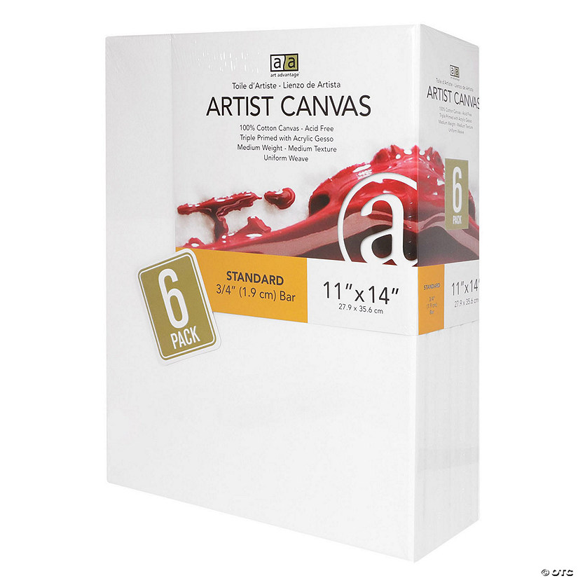 Art Advantage Artist Canvas Visual Edge 11"x 14" 6pc