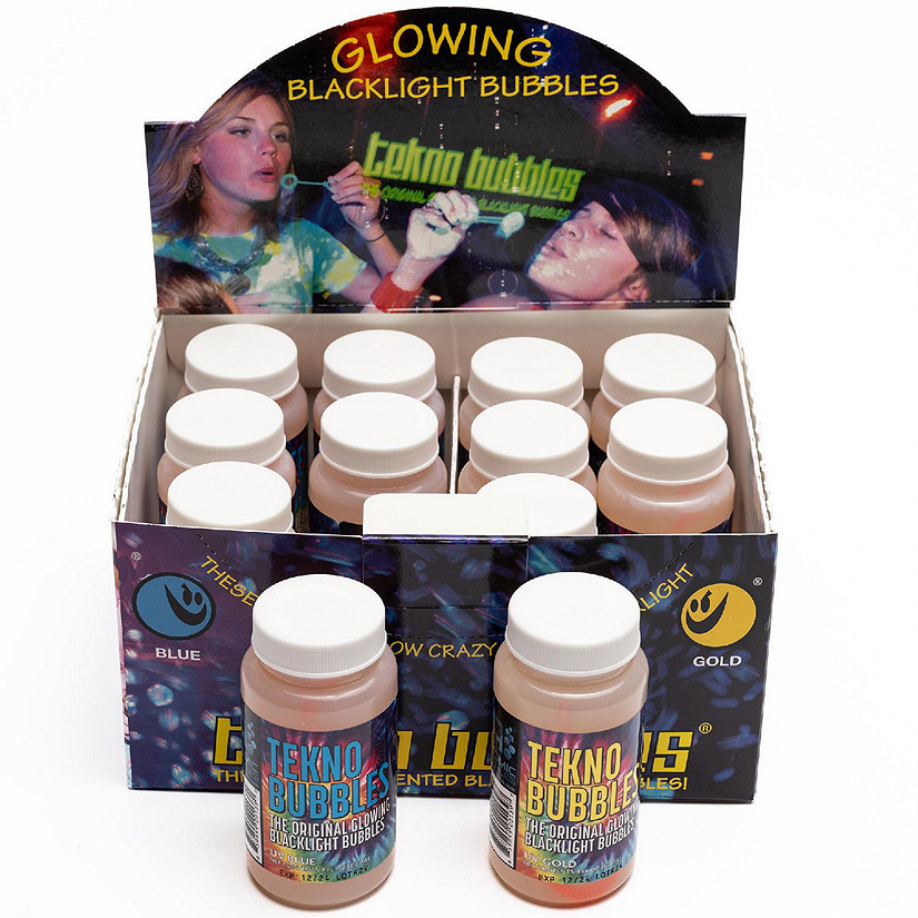 Atomic Bubbles: Tekno Bubbles - 12 Pack (6 Gold, 6 Blue) - 4Oz Bottles