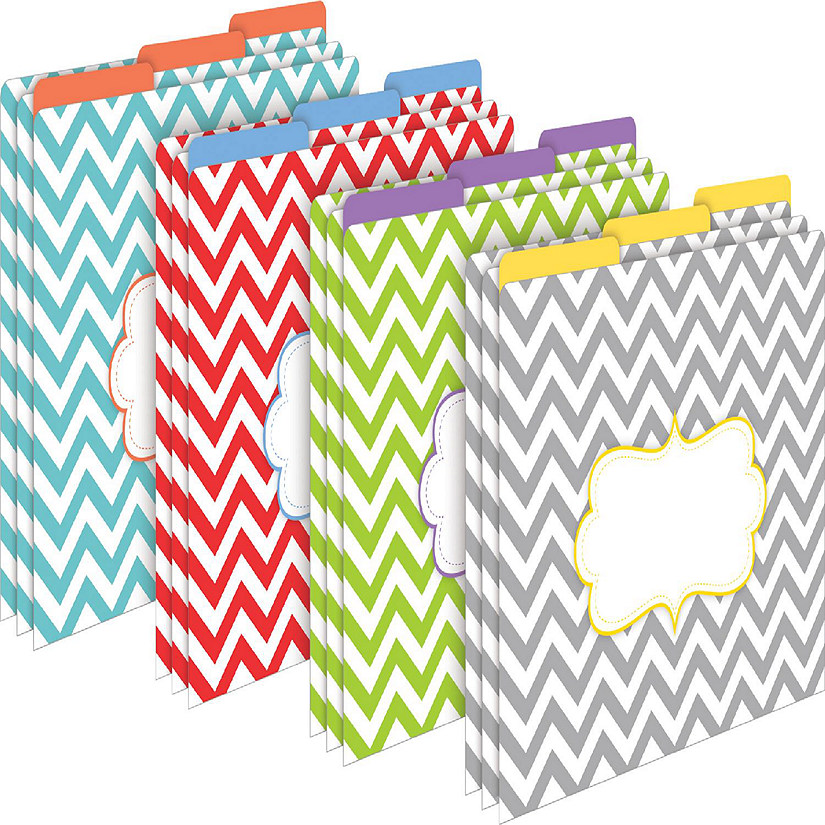Barker Creek Beautiful Chevron Letter-Size File Folders, 14pt stock ...