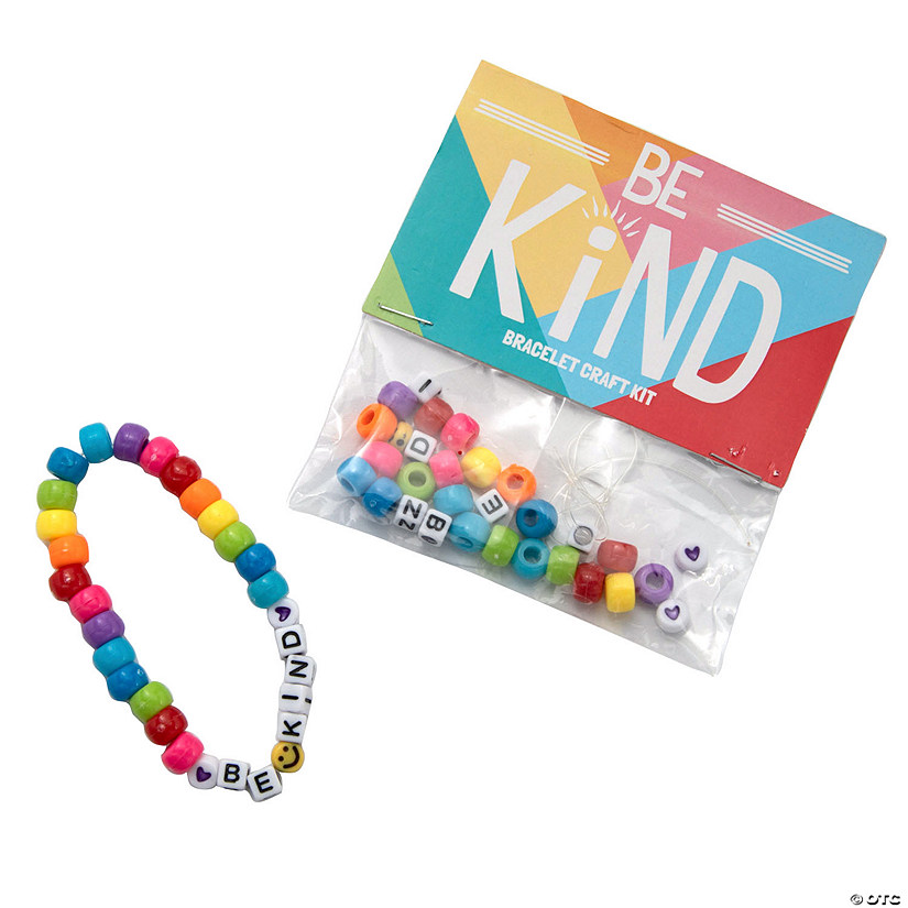 Be Kind Beaded Letter Bracelet Craft Kit - Makes 12
