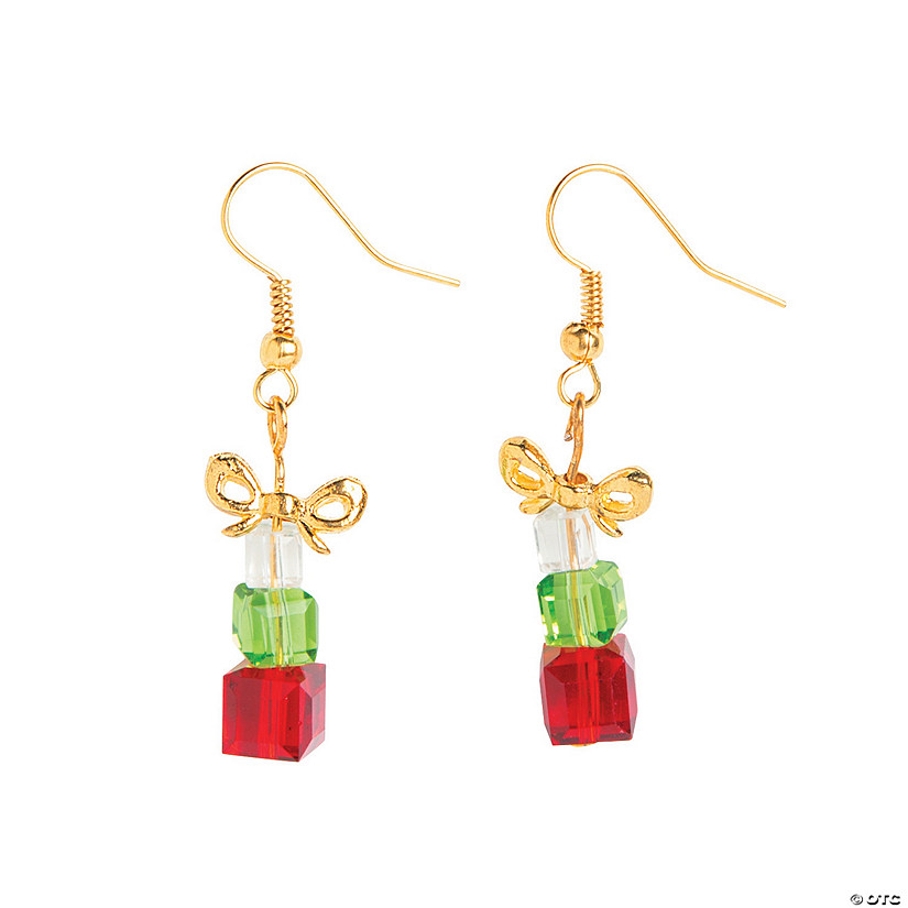 Beaded Stack of Presents Earrings Craft Kit - Discontinued