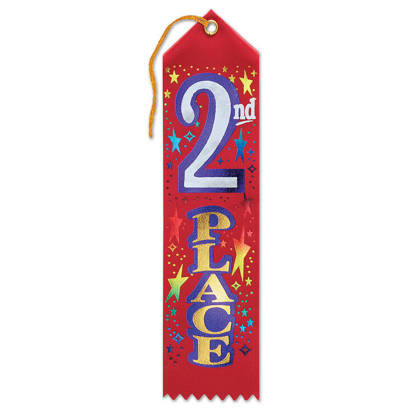 Beistle - "2nd" Place Award Ribbon - 6 Pack | Oriental Trading