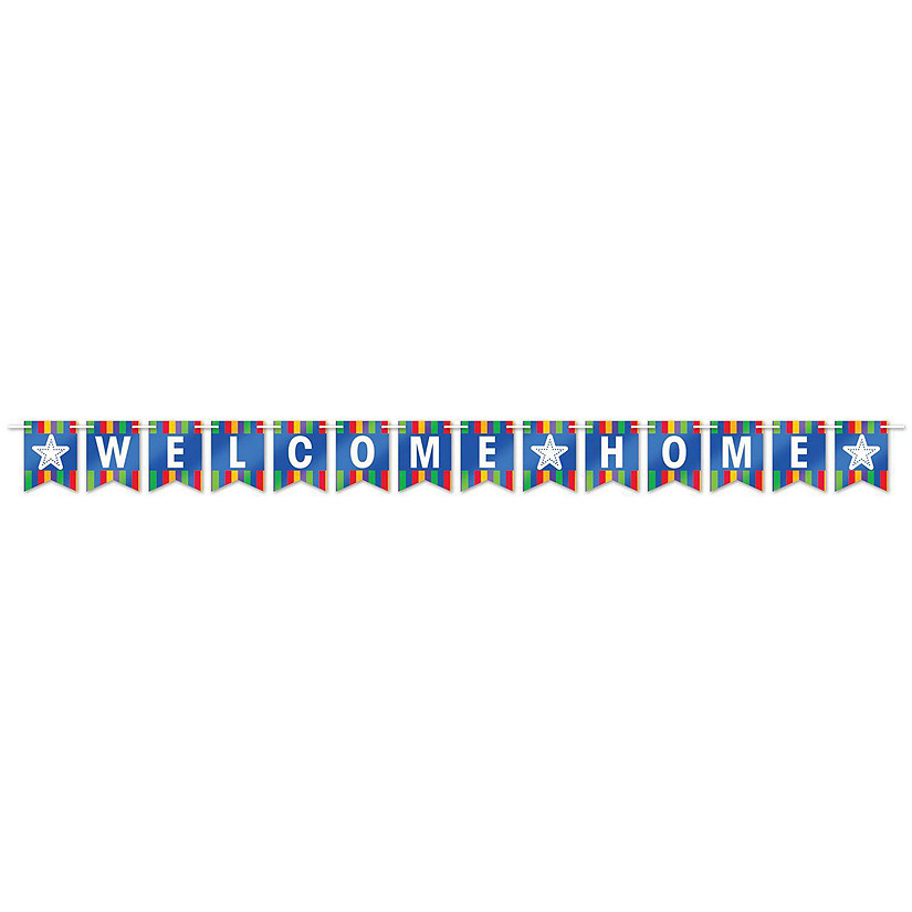 Beistle - 6" x 4' Foil Welcome Home Streamer - 12 Pack | Oriental Trading