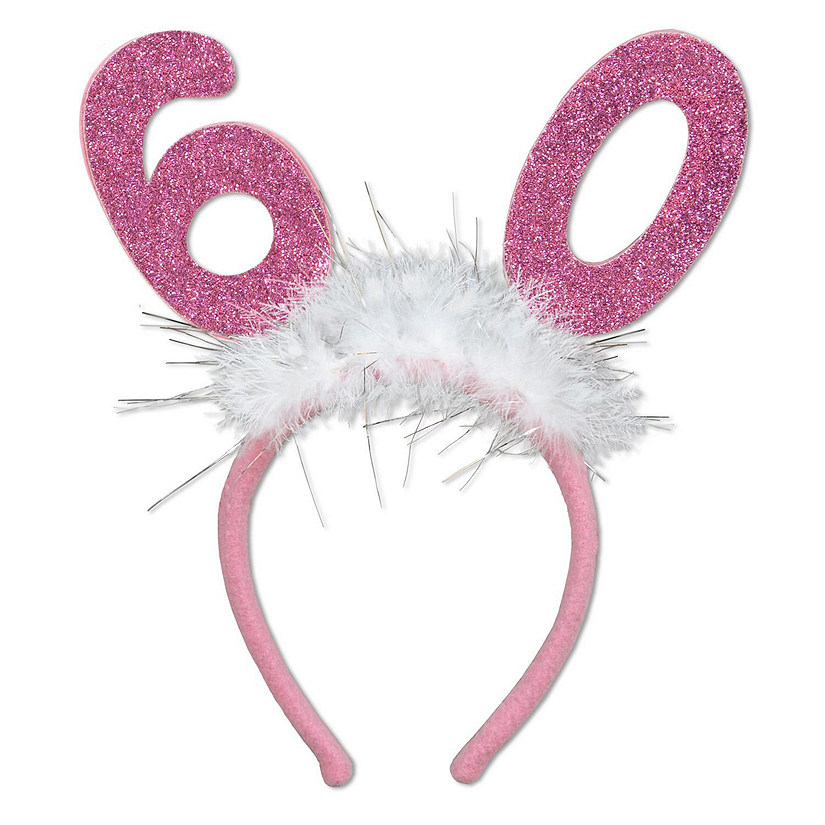 Beistle - "60" Glittered Boppers w/Marabou - 12 Pack | Oriental Trading