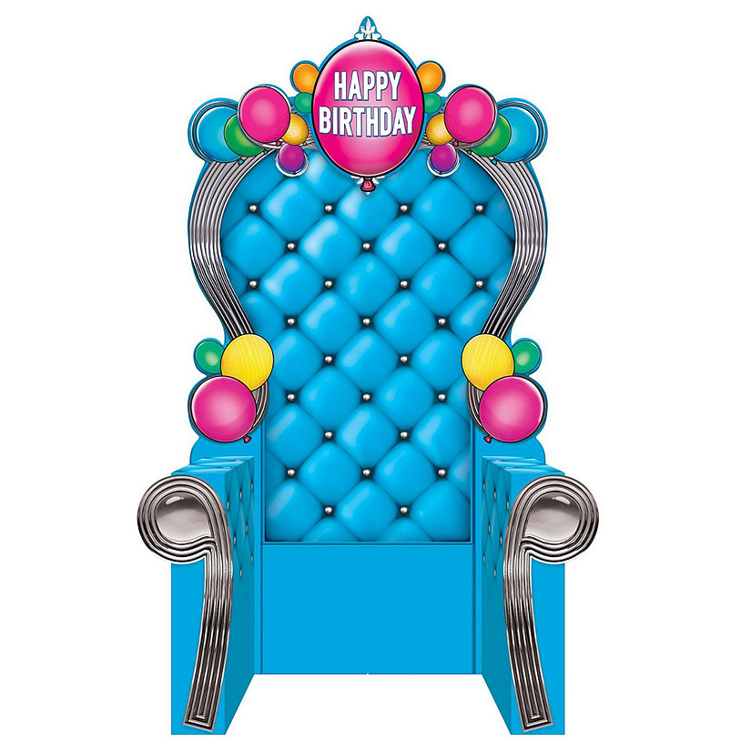 Beistle - 7' 1¾" x 3' 9¼" 3-D Happy Birthday Throne Prop - 4 Pack | Oriental Trading
