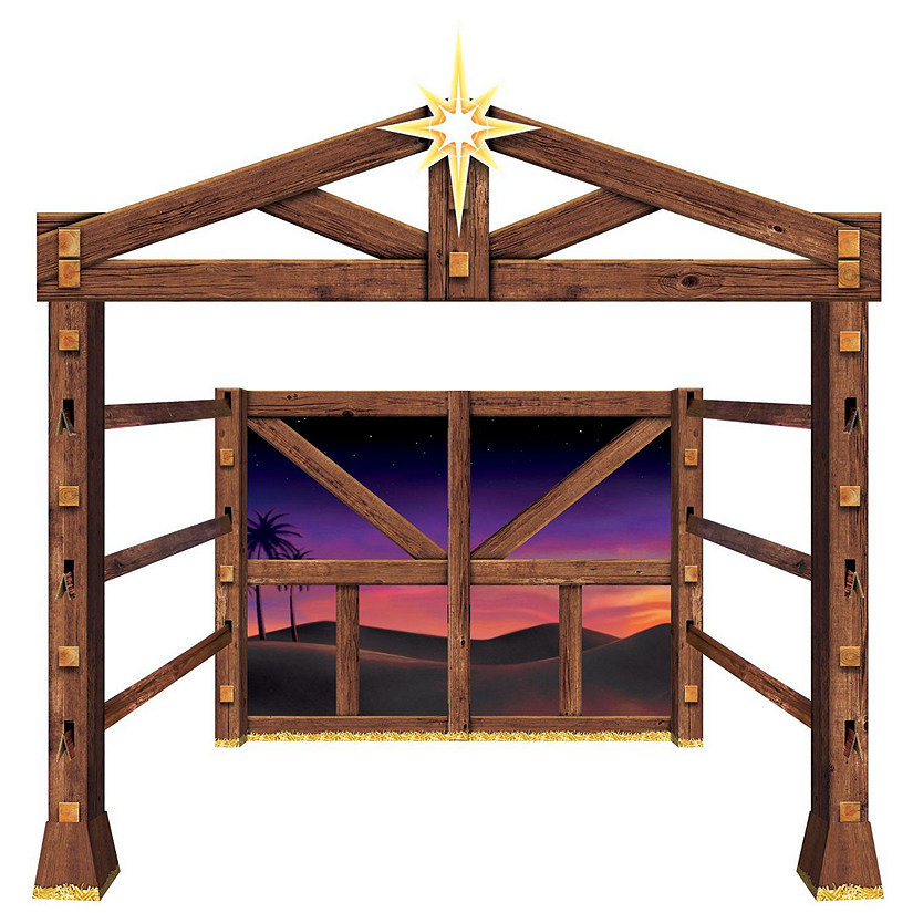 Beistle - 8' 3½" x 8' 3¼" Nativity Scene Photo Prop Stand-Up - 4 Pack | Oriental Trading