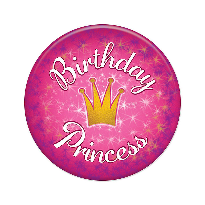 Beistle - Birthday Princess Button - 6 Pack | Oriental Trading