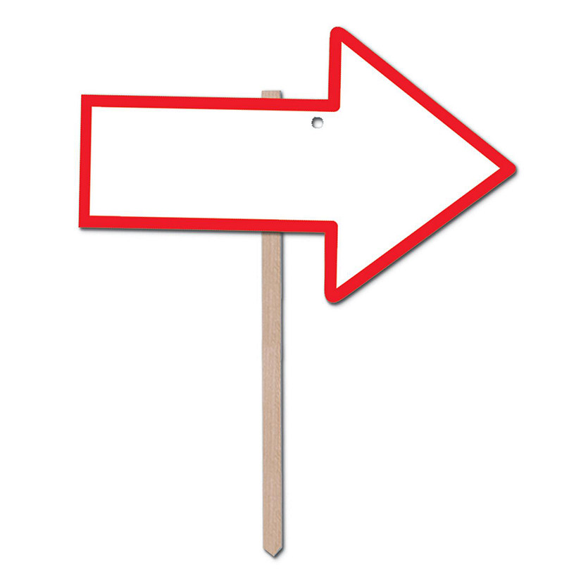 Beistle - "Blank" Arrow Yard Sign - Red - 6 Pack