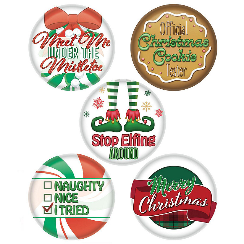 Beistle - Christmas Party Buttons - 12 Pack | Oriental Trading