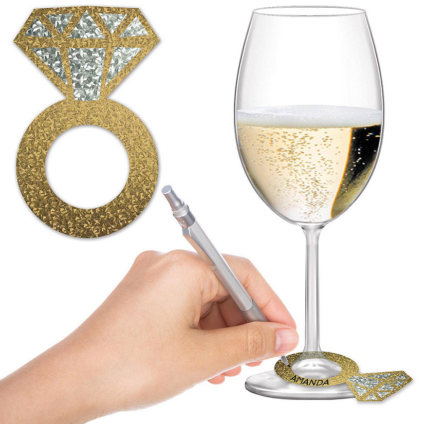 Beistle - Diamond Ring Wine Glass Markers - 12 Pack | Oriental Trading