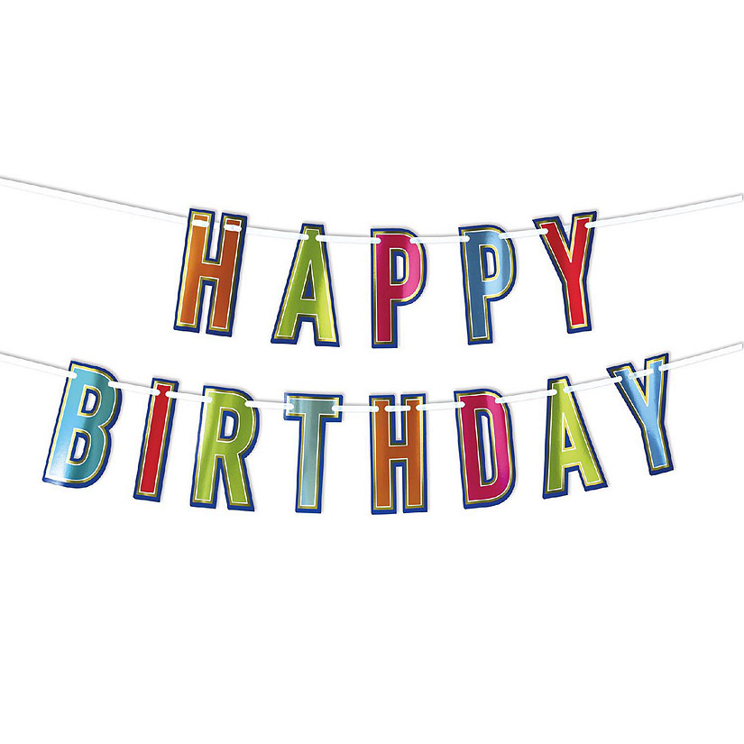 Beistle - Foil Happy Birthday Streamer - 6" x 6' - 12 Pack
