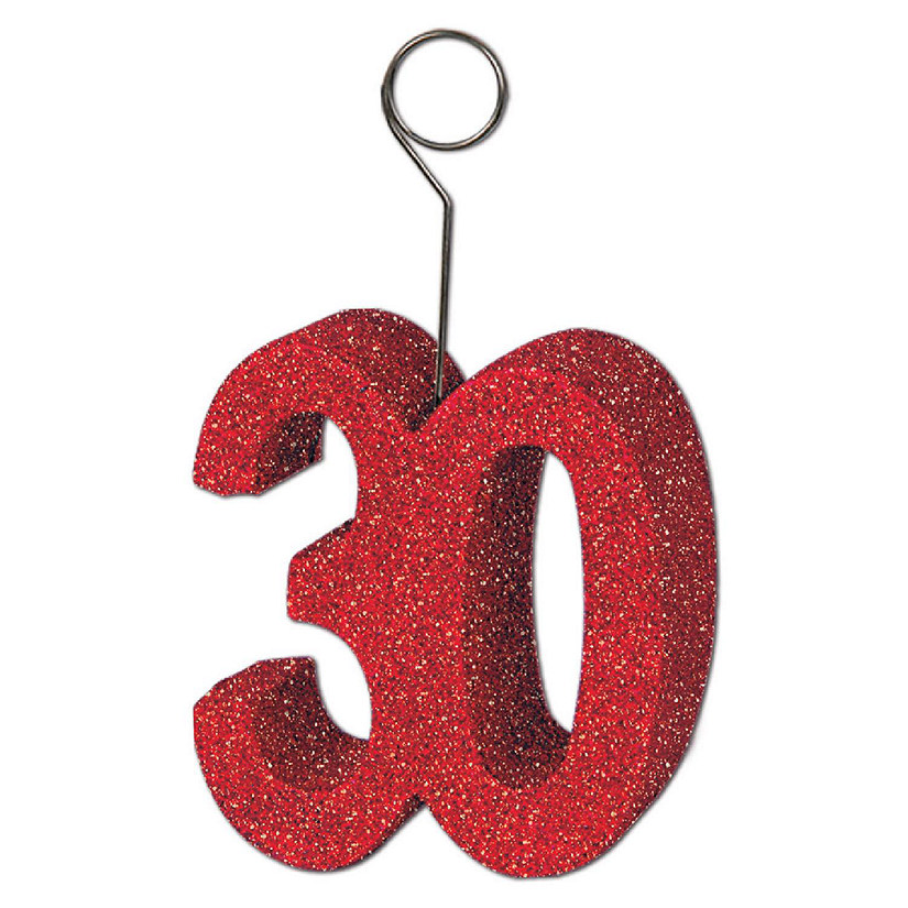 Beistle - Glittered "30" Photo/Balloon Holder - Red - 6 Pack | Oriental ...