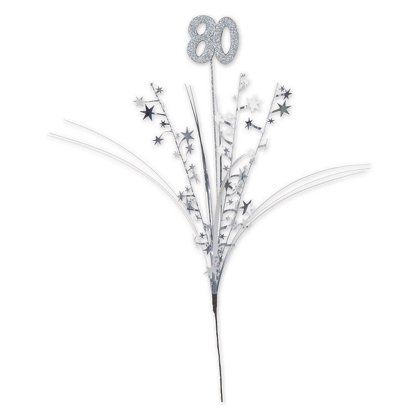 Beistle - Glittered "80" Metallic Star Spray - 12 Pack | Oriental Trading