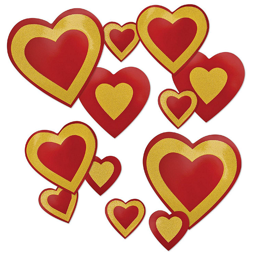 Beistle - Glittered Heart Cutouts - Yellow - 12 Pack | Oriental Trading
