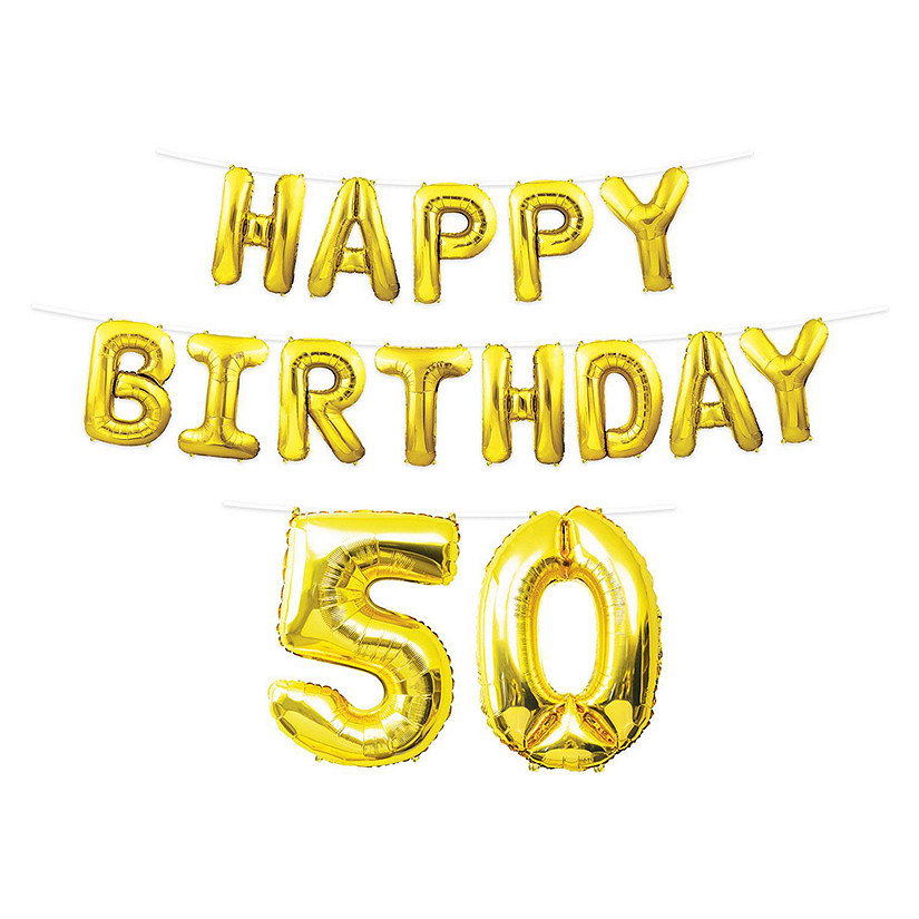 Beistle - Happy Birthday "50" Balloon Streamer - 6 Pack | Oriental Trading